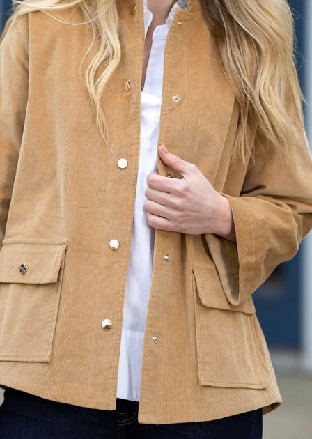 Duffield Lane Corduroy Courtney Jacket In Camel | ShopSimon