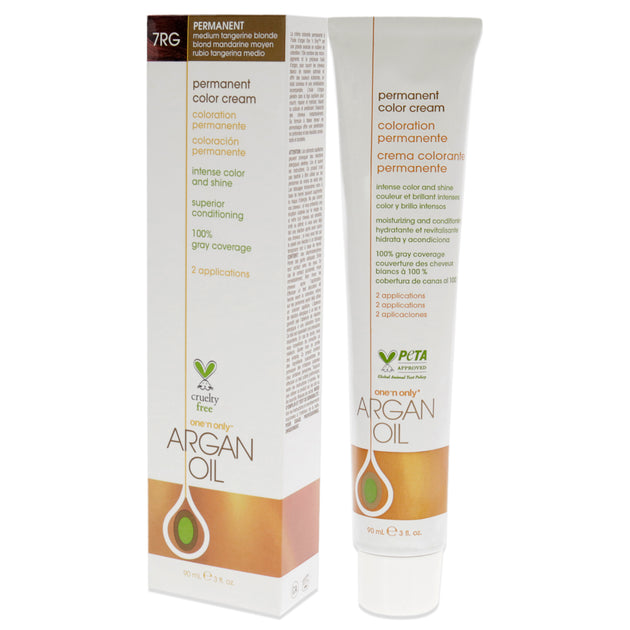 One n Only Argan Oil Permanent Color Cream - 7rg Medium Tangerine ...
