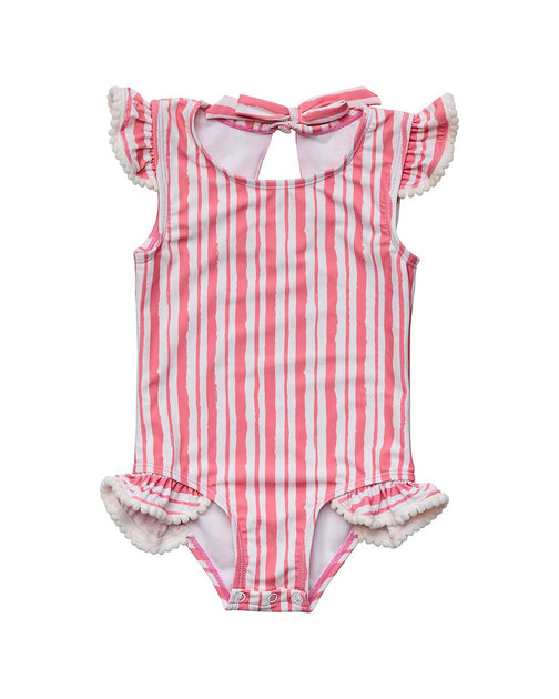 Snapper Rock Paradise Stripe Frill Swimsuit | ShopSimon
