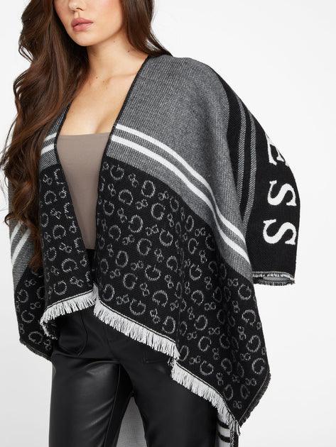 Guess Factory Logo Stripe Ruana | ShopSimon