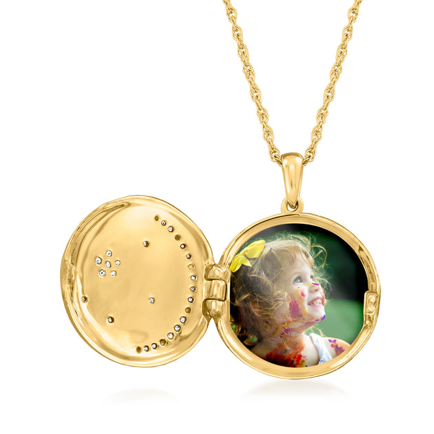 Ross-Simons Diamond Celestial Locket Pendant Necklace In 18kt Gold Over ...