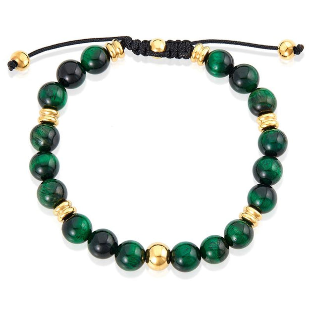 Crucible Jewelry Crucible Los Angeles 8mm Green Tiger Eye and Gold IP ...
