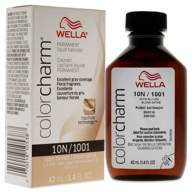 Wella Color Charm Permanent Liquid Haircolor - 1001 10n Satin Blonde By ...