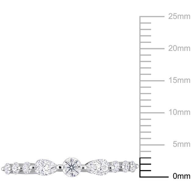 Mimi & Max 1/2ct Dew Created Moissanite Semi-eternity Ring In Sterling ...