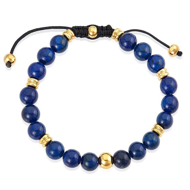Crucible Jewelry Crucible Los Angeles 8mm Lapis Lazuli and Gold IP ...
