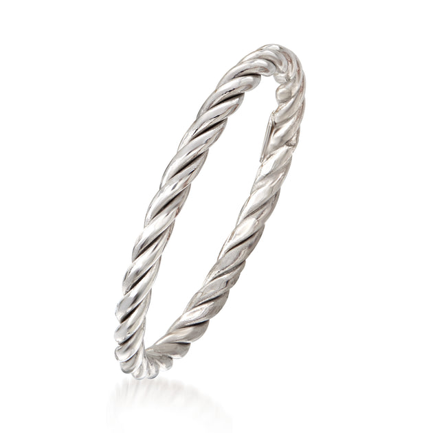 Ross-Simons 18kt White Gold Rope Ring | ShopSimon
