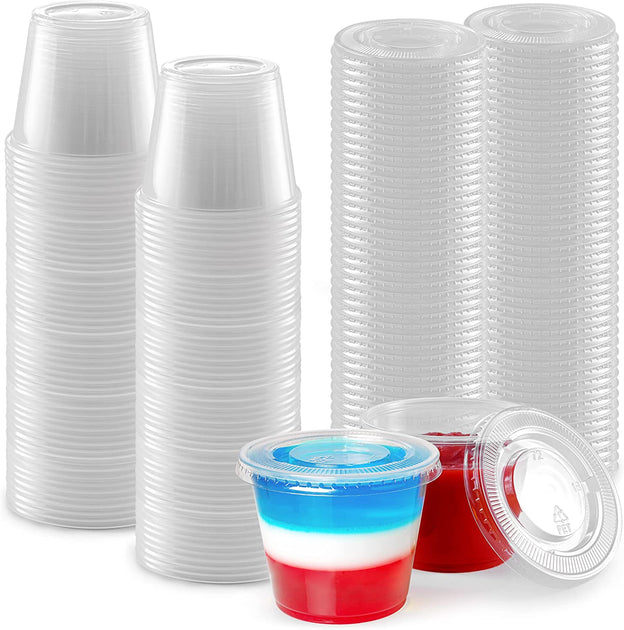 Zulay Kitchen 200 Cups Clear Jello Shot Cups with Lids 5.5oz | ShopSimon