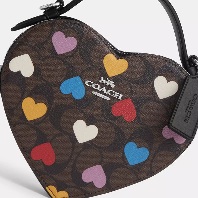 Coach Outlet Heart Crossbody In Signature Canvas With Heart Print ...