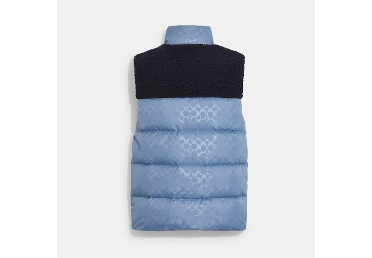Coach Outlet Signature Colorblock Sherpa Puffer Vest | ShopSimon