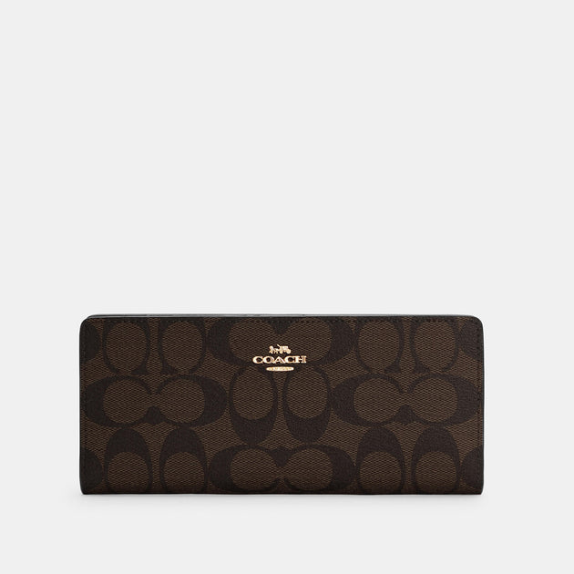 Coach Outlet Slim Wallet In Signature Canvas | ShopSimon