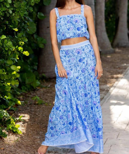 Bindu Celeste Cropped Top In Blue | ShopSimon