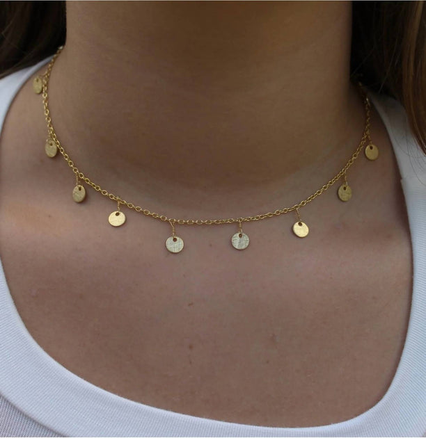 ALV Jewels Women's Dangle Choker Necklace In Gold | ShopSimon