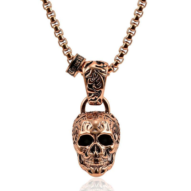Crucible Jewelry Crucible Los Angeles Blue Stainless Steel 35mm Skull ...