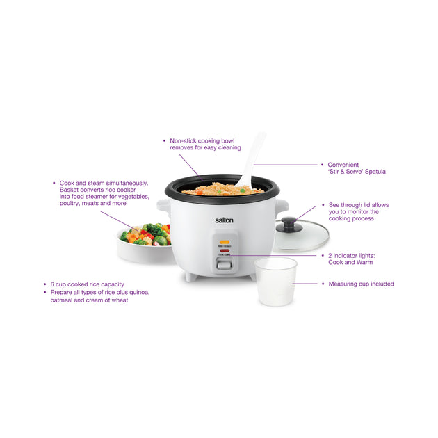 Salton Automatic 6-cup Rice Cooker | ShopSimon